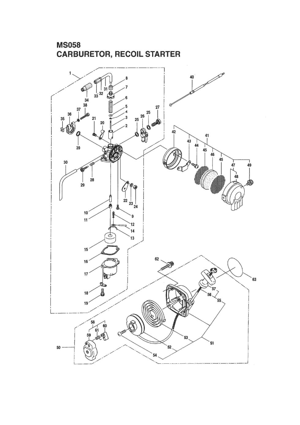Maruyama Parts Lookup - MS058 Parts Diagrams|MS058 Carburetor and ...