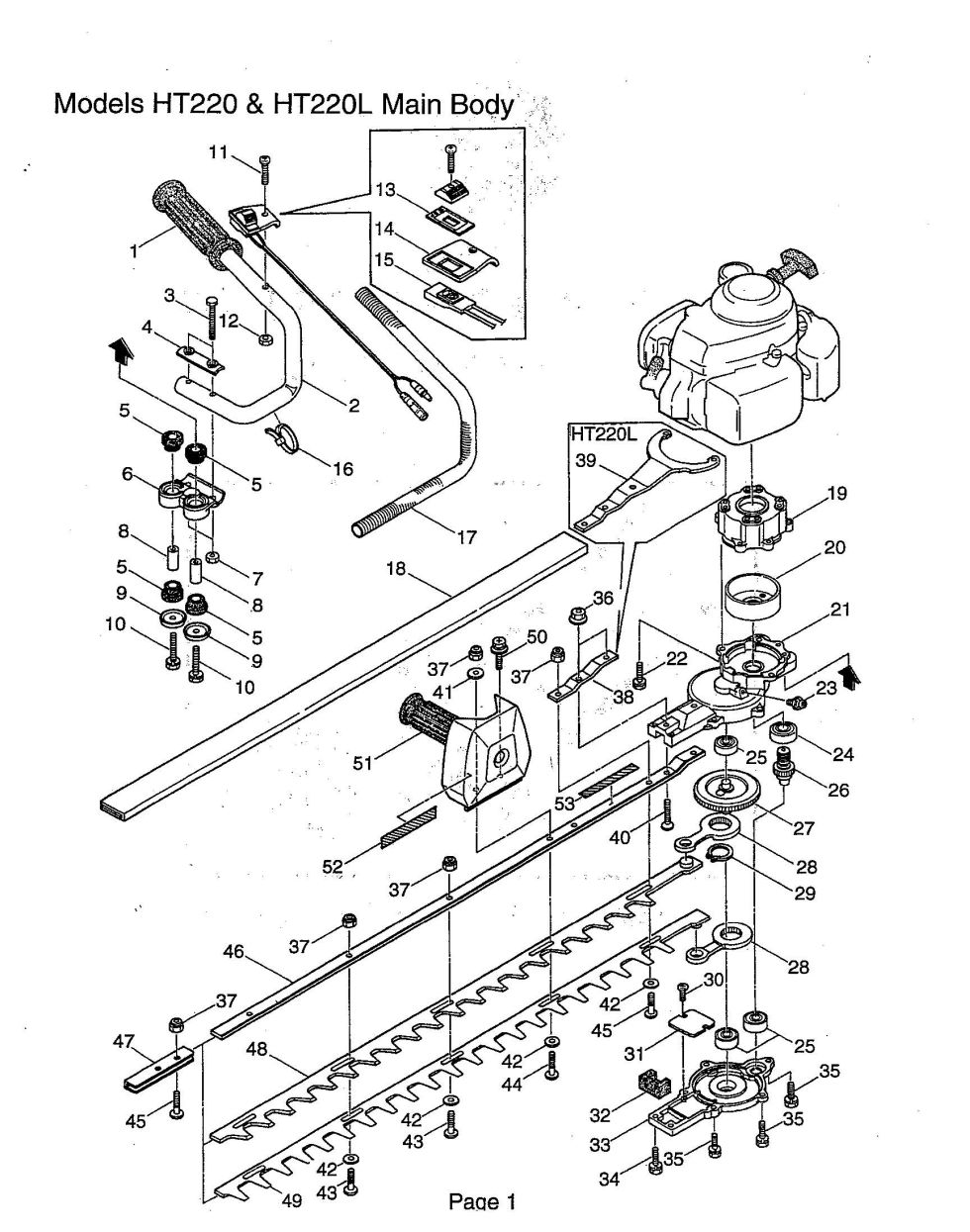 Maruyama Parts Lookup - HT220, HT220L Parts Diagrams|HT220, HT220L Main ...