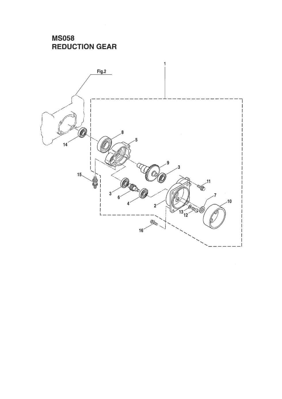 Maruyama Parts Lookup - MS058 Parts Diagrams|MS058 Reduction Gear